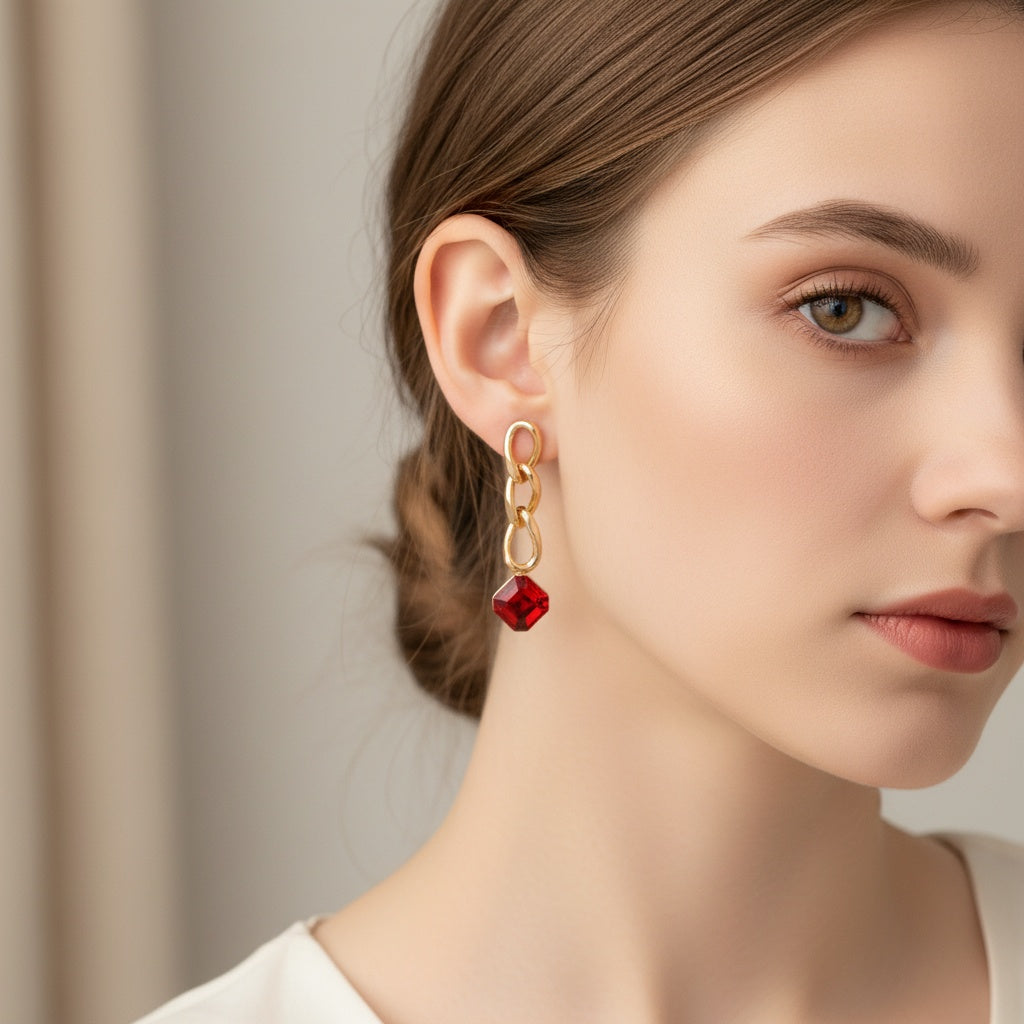 Auskari city life red – Secret Stones